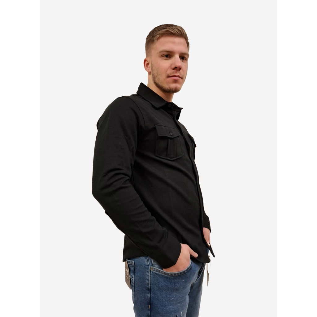 Heren overhemd zwart | Italian Chique | Full stretch | Italian-Style.nl